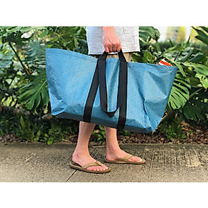 Foremost Reusable Bag 70003 Heavy Duty Square Pattern Multi Purpose Tote, Extra Large, Blue