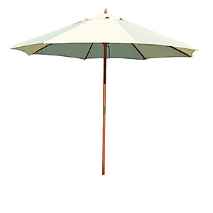PARASOL HFDIG Outdoor Umbrella, Large Sun Umbrella, Garden Umbrella, Polyester Cloth Umbrella Cloth | Wooden/Rust-Proof Iron Umbrella Pole | Radius 62CM | Without Base