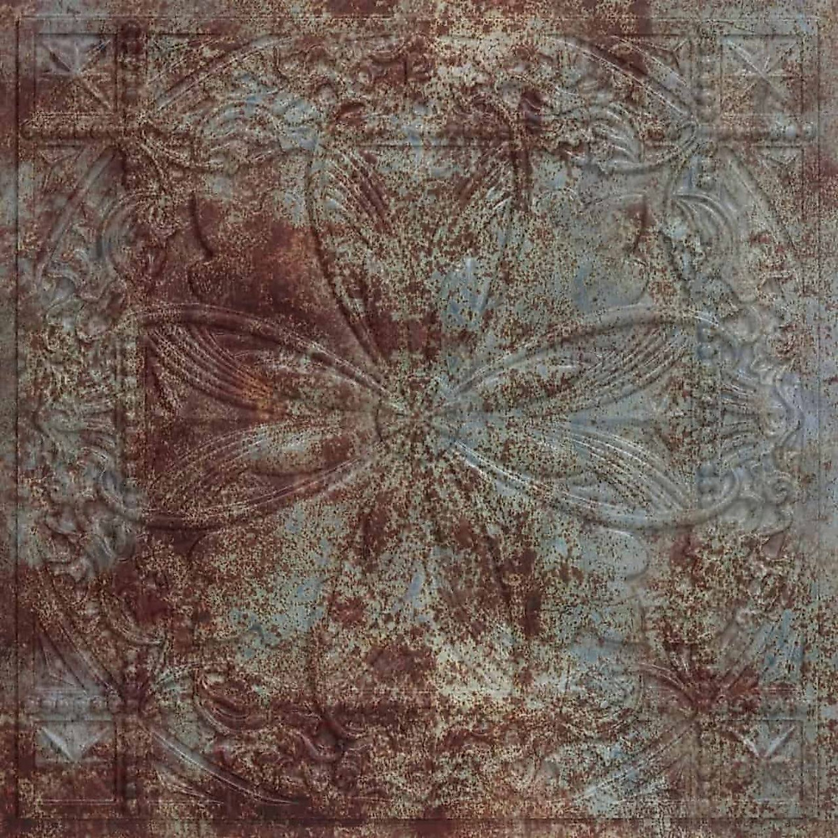 From Plain To Beautiful In Hours 337otr-24x24-10 Helena PVC 2' x 2' Lay-in or Glue-up Ceiling Tile (Covers / 40 sq.ft), Old Tin Roof, 10