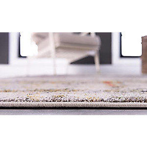 Unique Loom Chromatic Collection Modern Rustic & Vibrant Abstract Area Rug for Any Home Décor, 5 x 8 ft, Beige/Gray