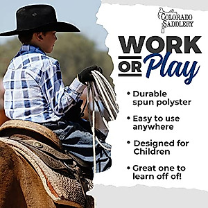 Colorado Saddlery Kid’s Silver Dot Rope Authentic Tough Durable Cowboy Rope Made Smaller for Youth Hands Great Practice Lasso Rope Kids Rope for Roping Dummy