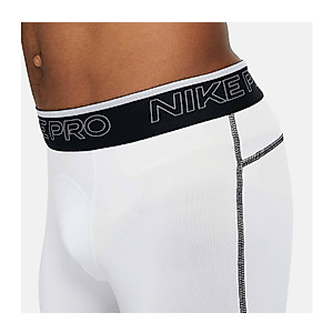 Nike Pro Dri-FIT Men's 3/4 Tights (Regular, White/Black, Medium)