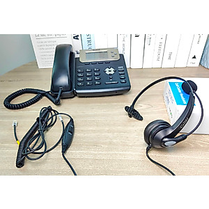 Callez RJ9 Phone Headset Office Telephone Headset with Microphone Noise Cancelling for Yealink T23G T33G T40G T46G T46S T48S T46U T48U T53W T57W Grandstream GXP2135 GXP2160 GXP2170 Avaya Panasonic
