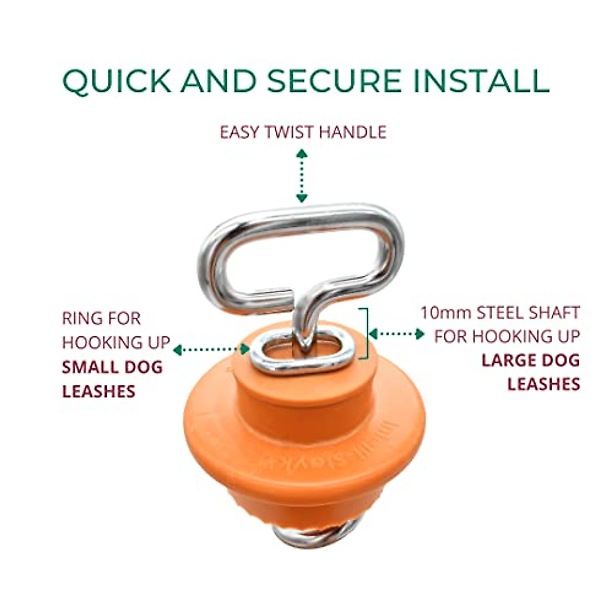 IntelliLeash Intelli-Stayk with Special Surface-Lock Technology to Prevent Pulling Out and Bending (4" Diameter)