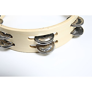 Lightweiht Thicken Wood Handheld Tambourine - Double Row 8 Pairs Jingles, Hand Tambourine Hand Tambourine (25cm(9.8 in))