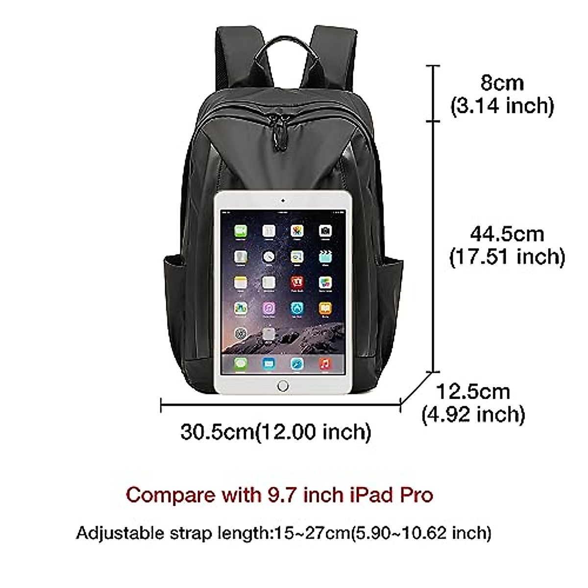 LAORENTOU Men's Laptop Backpack Canvas Backpack for Men Women Travel Backpack Bookbag Lightweight (02 Black)