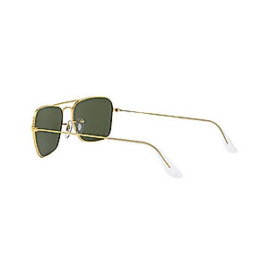 Ray-Ban RB3136 Caravan Square Sunglasses, Gold/G-15 Green, 58 mm