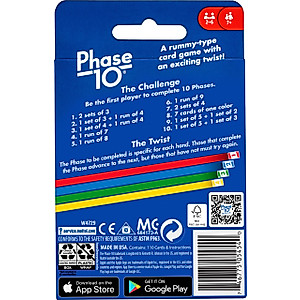 Mattel Games Phase 10 Card Game with 108 Cards, Great Game for Kids, Family or Adult Game Night, Ages 7 Years and Older