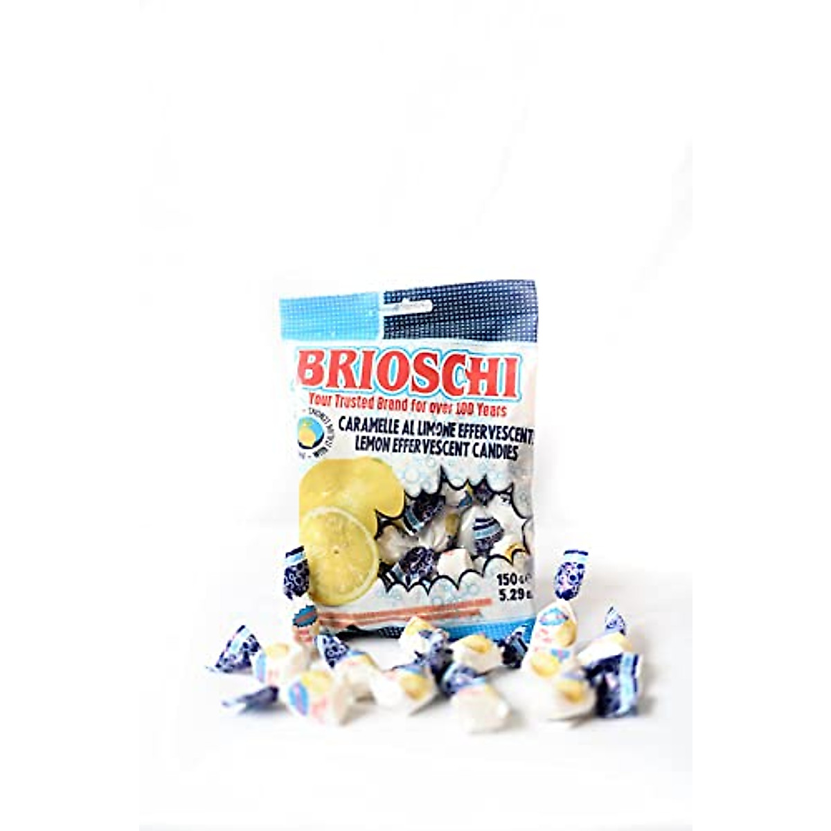 Brioschi Lemon Flavored Effervescent Fizzy Digestive Italian Candies (5.29 oz)