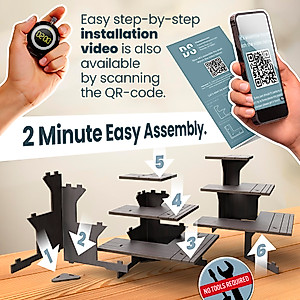 DS THE DISPLAY STORE Corner Black Wooden Cupcake Stand, Earring Display Stand, Jewelry Display, Dessert Table Display Set, Card Display Rack, Sticker Display, Earring Display for Selling, Card Stand