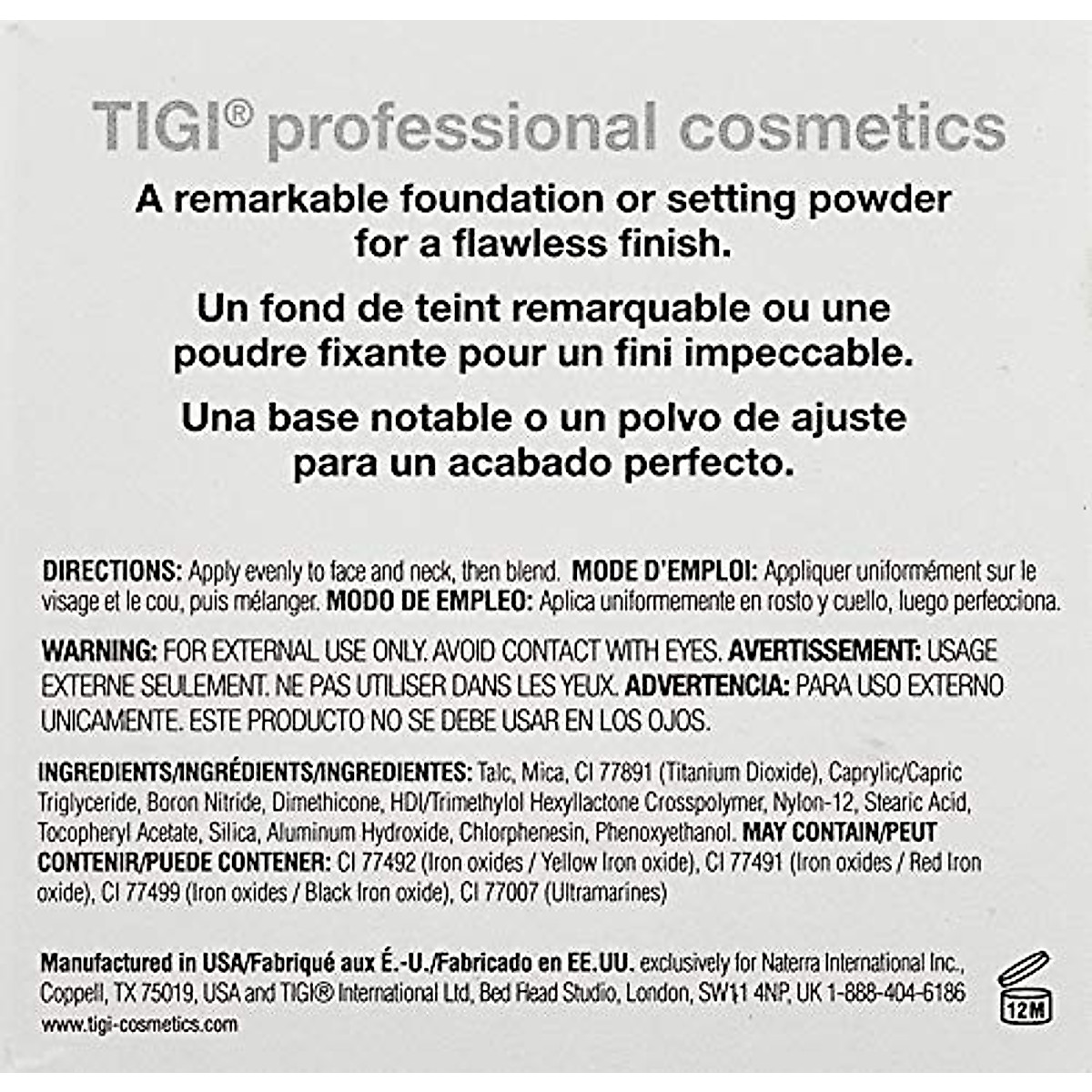TIGI Cosmetics Powder Foundation, Allure, 0.37 Ounce