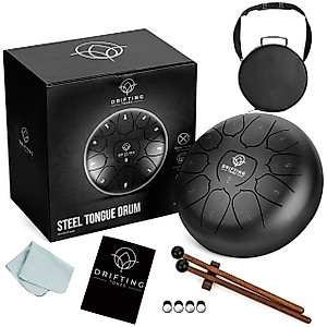 Steel Tongue Drum - Meditation And Sound Healing Drum - High Carbon Alloy Easy To Learn For Kids And Adults, With Gift Box, Padded Travel Bag, Rubber Mallets And Music Book