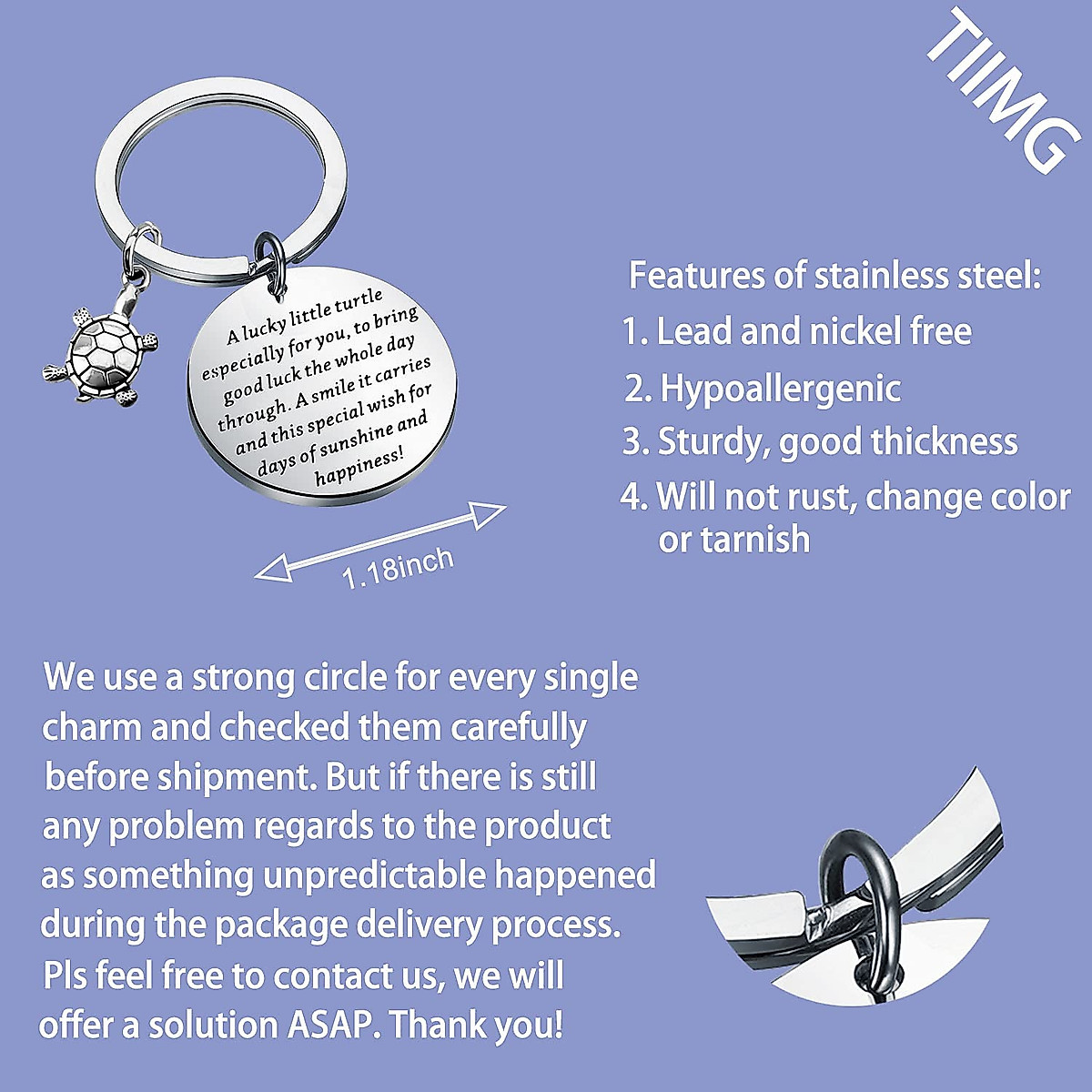 Sea Turtle Keychain Turtle Lovers Gifts for Women Lucky Turtle Jewelry Going Away Gifts for Friends (A lucky little turtle)