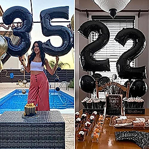 40 Inch Large Black Number 2 Balloon Decorations Helium 2 Balloons for Birthday Celebration Decorations Wedding Anniversary Baby Shower Supplies Engagement Photo Shoot