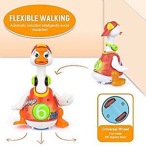 Woby Baby Musical Toy Dancing Singing Talking Walking Hip Hop Swing Goose Cool Educational Toy Gift for 1 2 3 Year Toddlers Kids Boys Girls