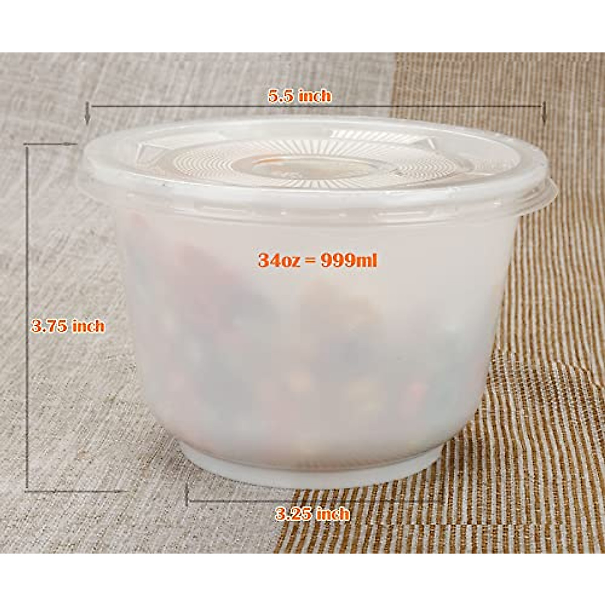 Golden Apple Meal prep containers 30oz-15sets [999ml] - Reusable Plastic Containers with Lids -BPA Free- Disposable Meal Prep Bowls - Microwavable, Freezer and Dishwasher Safe - Lunch Containers…
