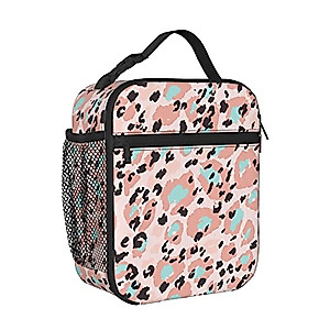 PrelerDIY Leopard Rosettes Lunch Box - Insulated Lunch Bags for Women/Men/Girls/Boys Detachable Handle Lunchbox Meal Tote Bag