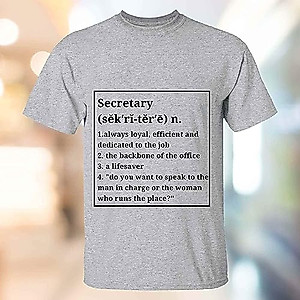 Funny Gift Friend Gift For Receptionist Administrator Secretary Definition Men Women White Gray T Shirt