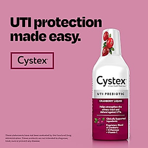 Cystex Urinary Tract Infection Support and Prevention for Men and Women, Cranberry Prebiotic Supplement for UTI Protection & Urinary Health Maintenance, D-Mannose & Vitamin C, 7.6 oz (2 Pack)