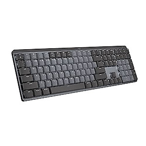 Logitech MX Mechanical Wireless Illuminated Performance Keyboard, Tactile Quiet Switches, Bluetooth, USB-C, macOS, Windows, Linux, iOS, Android, Graphite - With Free Adobe Creative Cloud Subscription