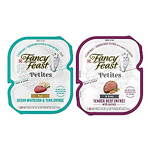 Fancy Feast Petites Gourmet Wet Cat Food Gravy & Pate Grain-Free Twin Packs All 10 Flavors, 20 Servings