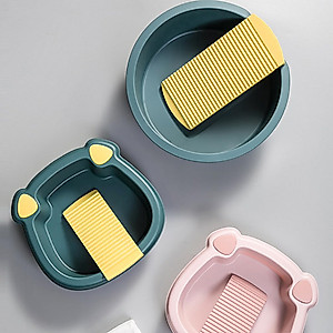 jojofuny 1 Set Hand Wash Board Basin, Washing Basin Washboard, Wash Board, for Hand Washing Clothes, Laundry Scrub Board Household With Holder Portable