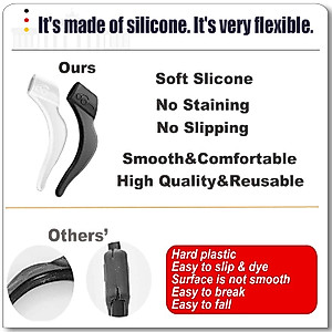 MOLDERP Eyeglass Ear Grips - 18 Pairs Glasses Anti-Slip, Comfortable Silicone Elastic Eyeglasses Temple Tips Sleeve Retainer, Prevent Eyewear Sunglasses Spectacles Glasses Slipping (Black-2)