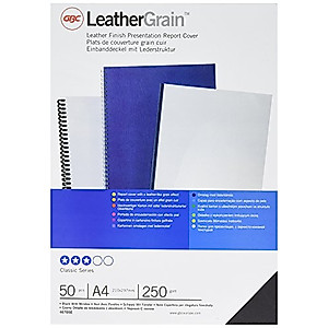 Rexel 46705E 250 GSM A4 Acco Leatherboard Window Binding Covers - Black (Pack of 50), 25 x 2 Stück
