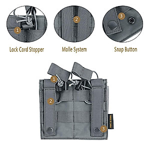 EXCELLENT ELITE SPANKER Open-Top Single/Double/Triple Molle Mag Pouch for M4 M14 M16 AK AR Elastic Rifle Magazines for Pistol Mag Pouch(Grey)