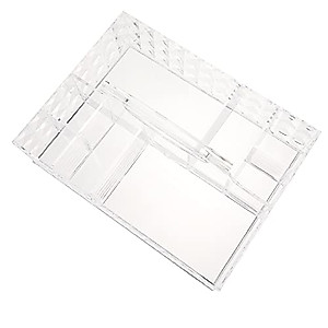 Lurrose Makeup Storage Organizer Caddy Divided Basket Bin with Handle Plastic Portable Cosmetic Caddy Tote Sundries Basket for Kitchen Bathroom and Cabinet Organizing