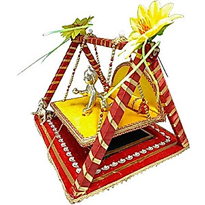 Handmade Premium Quality Ladu Gopal Ji Jhula, Janmashtami Jhula, (0 to 5 Size)