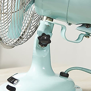 Better Homes & Gardens Retro Table Fan, 3-Speed Metal Tilted-Head Oscillation, 8-Inches (mint)