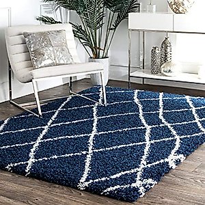nuLOOM Alvera Soft & Plush Shag Area Rug, 4' x 6', Blue