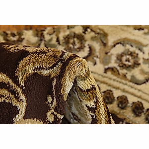 Unique Loom Versailles Collection Traditional Classic Medallion Floral Motif Area Rug (6' 0 x 6' 0 Round, Brown/ Ivory)