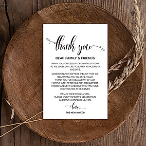 50 Wedding Reception Thank You Cards, Thank You Placecards for Weddings, Receptions, Rehearsals, Dinner Parties, Events, and Celebrations, Menu Place Setting Card Notes - Placement Thank You Notes.