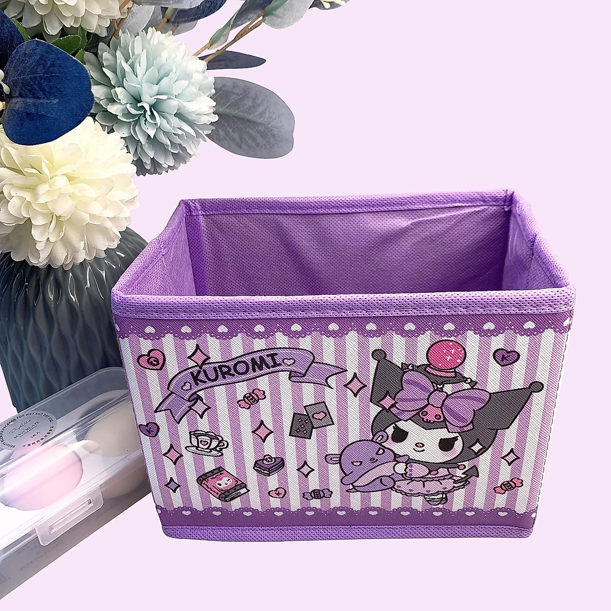 HUANGQH Cute Foldable Cube Storage Bins Box,Office Desk/Room Decoration Storage Box,Makeup Holder Organizer for Girl Women. (box2)