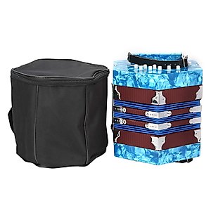 Voluxe Concertina Accordion, Solid Wood Professional Accordion Concertina with a Bag for Adults for Instrument Supplies for Beginners and Students(sky blue) (Voluxegfhpc94ing6438-12)