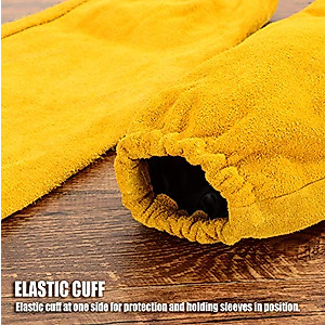 Leather Welding Work Sleeves for Men&Women - Heat & Flame Resistant Arm Protection One Size Fit Most