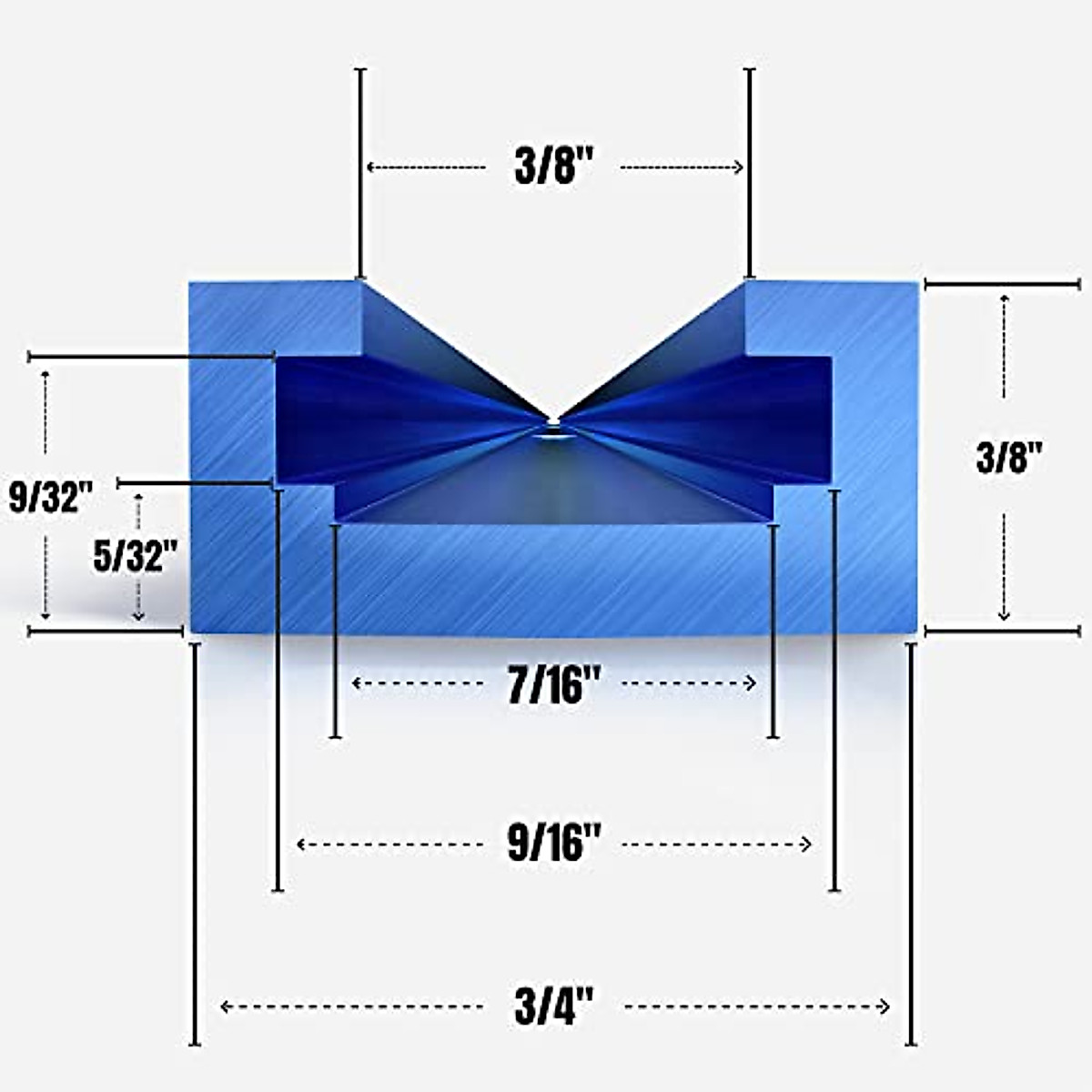UTOOL 36 Inch Double Cut Profile Universal T Track with Predrilled Mounting Holes and Screws for wood, Sandblast Anodized Aluminum Extrusion T Rail Track for Woodworking, 4Pack (Sapphire Blue)