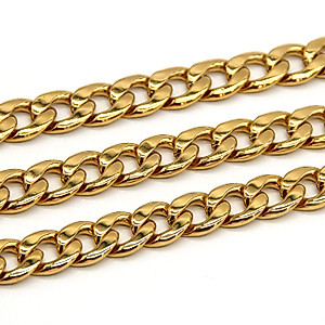 Gold Chain, 24" Gold Necklace, Fake Gold Chain for Men, Feel Real Solid 18k Gold Plated Fake Chain Necklace 24 Inch 10MM