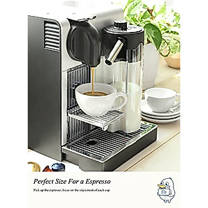 LE TAUCI 3 oz Espresso Cups with Saucers，Set of 4，Demitasse Coffee Cup for Shot, Lungo, Ristretto - White