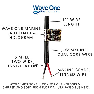 Wave One Marine | Hi-Lumen LED Spreader Light | IP68 Waterproof Boat Deck Flood Beam | Bright 2000+ Lumen Output for Night Fishing (Black Housing)