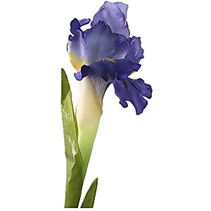 Xidmold 4 Bundle Real Touch Long Stems Iris Flower Silk Artificial Ireland Irish Iris Fake Flower for Wedding Decor Home Flower Arrangements Decoration (Blue)