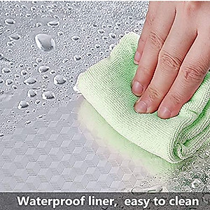 ZODIFEVI Kitchen Backsplash Stickers,15.7X196.9 inch, Self Adhesive Drawer Liner Peel and Stick Foil Wallpaper Cabinets Shelf Sticker (0.4M5M, Cube Texture-Silver)