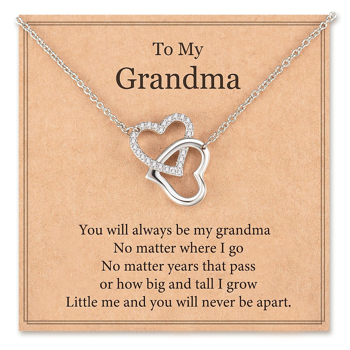 MANVEN Christmas Gifts for Grandma Birthday Necklace Nana Gigi Grandmother from Granddaughter Interlocking Heart Necklace