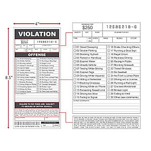 Fake Parking Tickets Prank - Qty 25, Joke Violation Parking, Funny Gag Pretend Police Traffic and Safety Car Citations, Kid Friendly