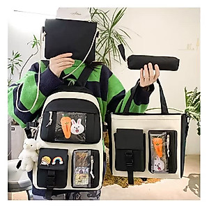 MOJIDUO Kawaii Backpack Pins Accessorie 4Pcs Set Cute Kawaii Rucksack for School Bag Cute Aesthetic Backpack