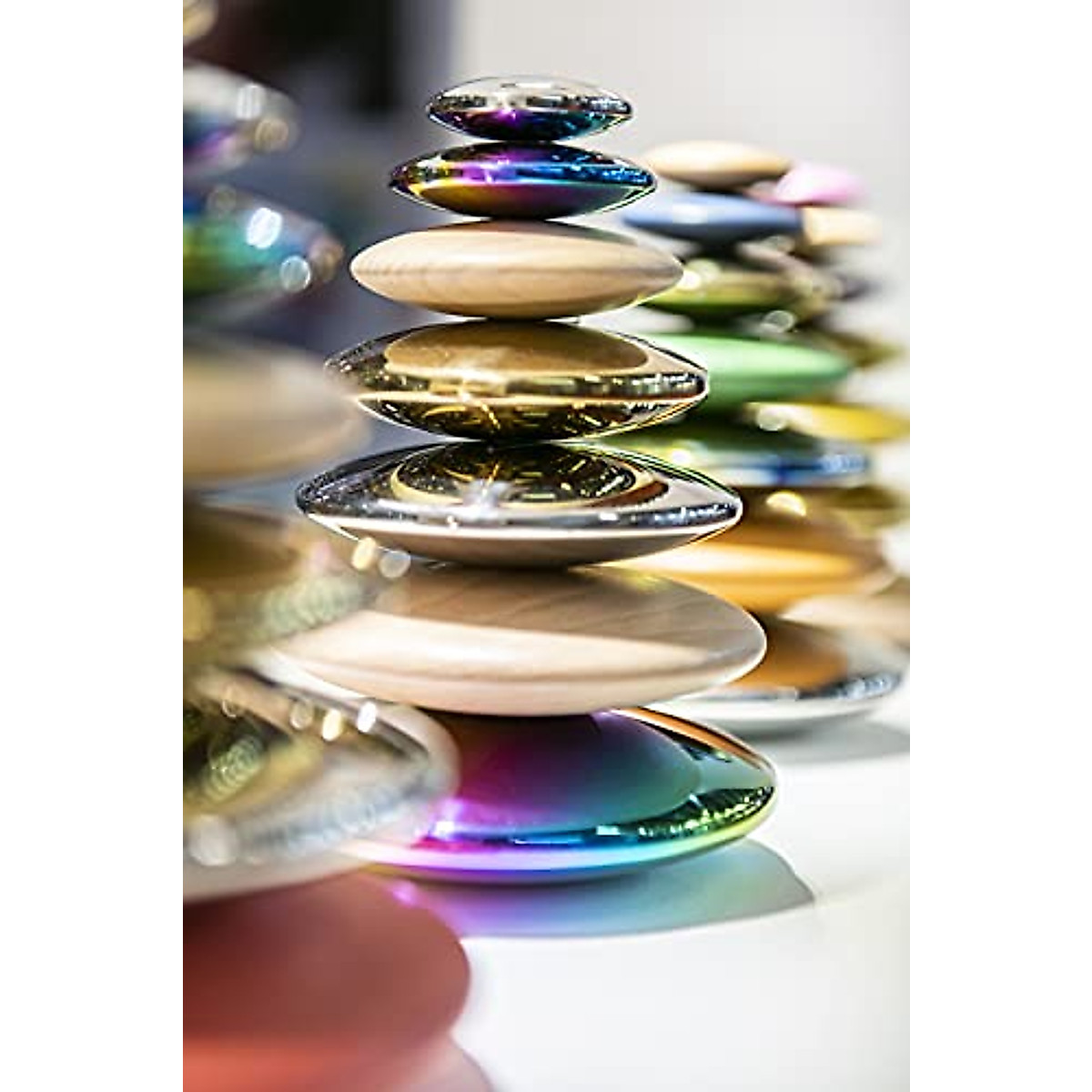 TickiT Sensory Reflective Buttons - Gold - Set of 7 - Ages 0m+ - Mirrored Discs for Babies and Toddlers - Sensory Stacking Toy