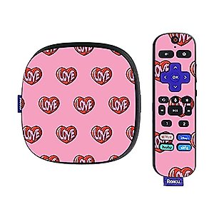 MightySkins Skin Compatible with Roku Ultra HDR 4K Streaming Media Player (2020) - Retro Love | Protective, Durable, and Unique Vinyl Decal wrap Cover | Easy to Apply | Made in The USA