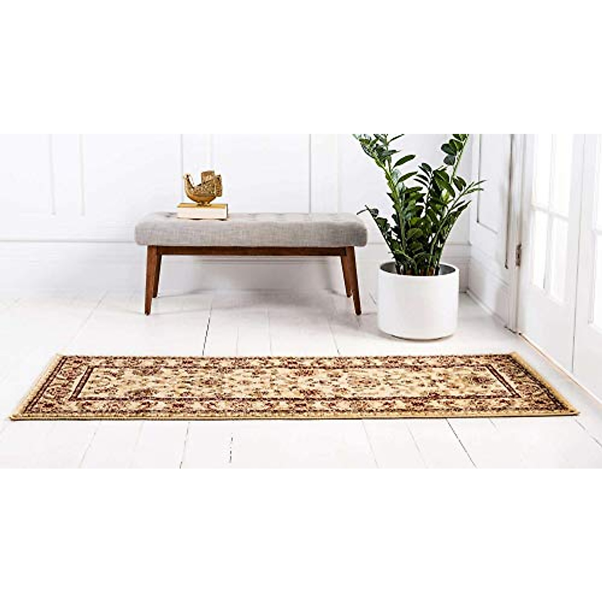 Unique Loom Voyage Collection Traditional Oriental Classic Area Rug (2' 7 x 12' 0 Runner, Ivory/Gold)